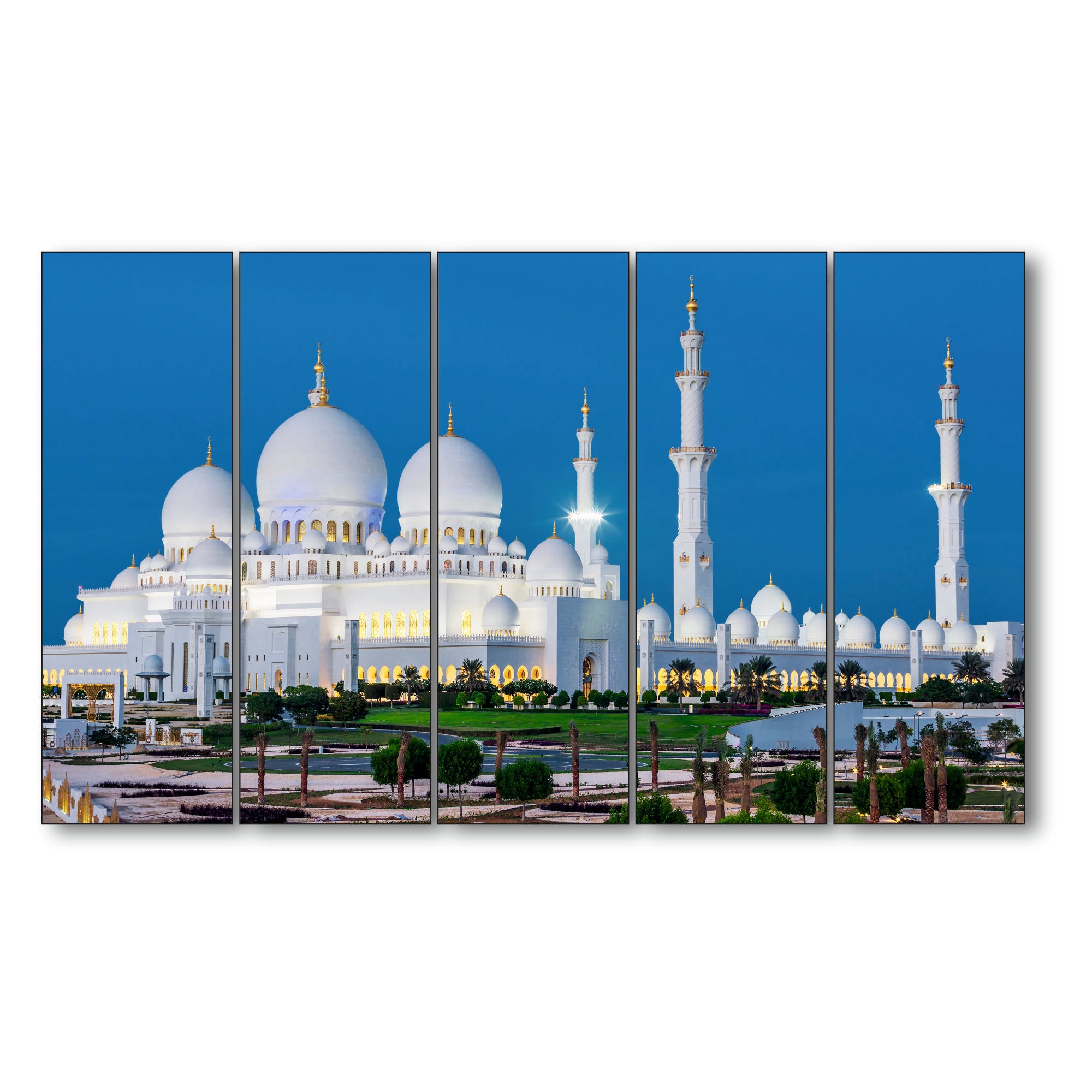 Sheikh Zayed Grand Mosque Set of 5 Big Size Multiple Frames Wall Art P